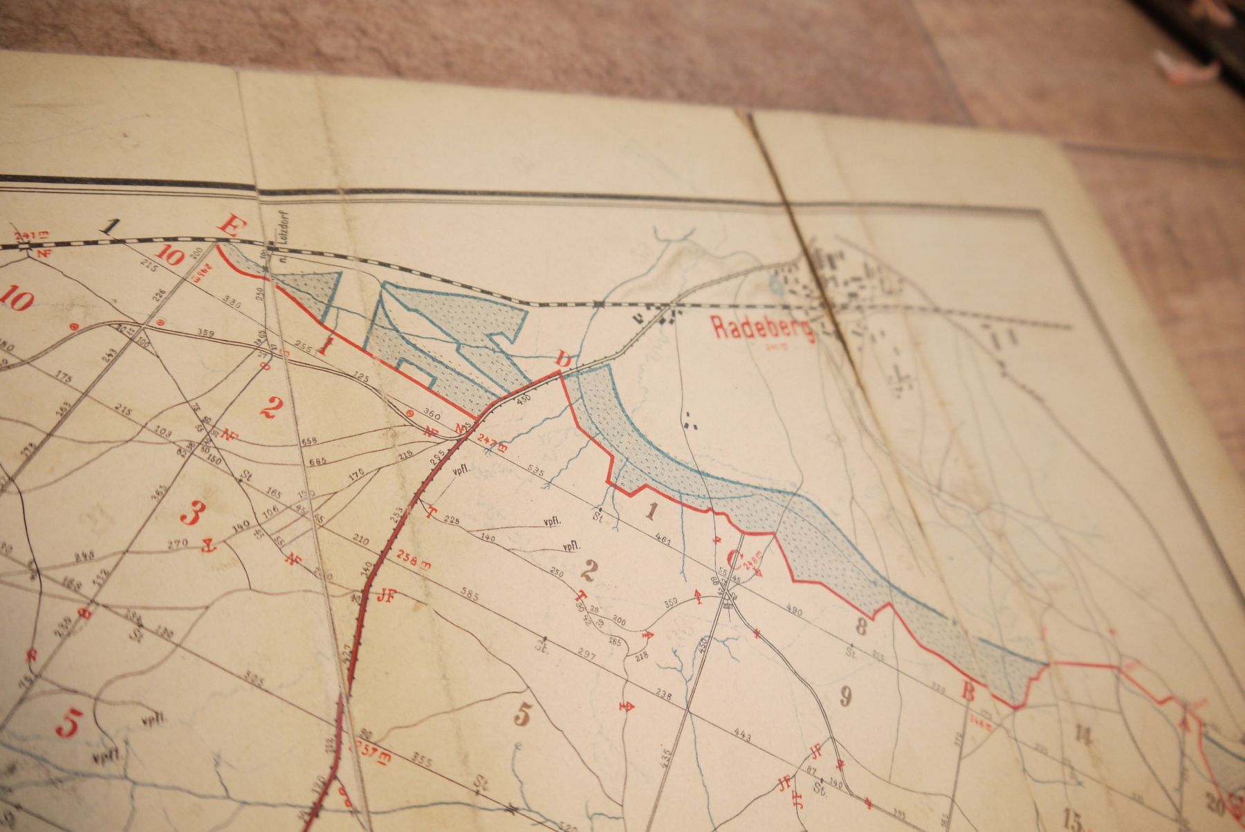 Leinenlandkarte Karte der Dresdner Heide 1890 alte Landkarte | 18186