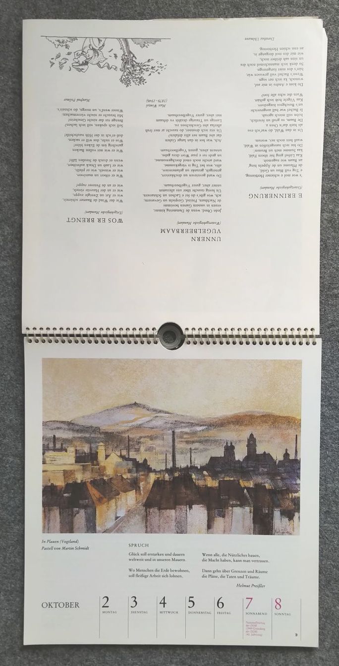 Kalender 1989 Oberlausitzer Kunstverlag Sächsische Gebirgsheimat | 23531