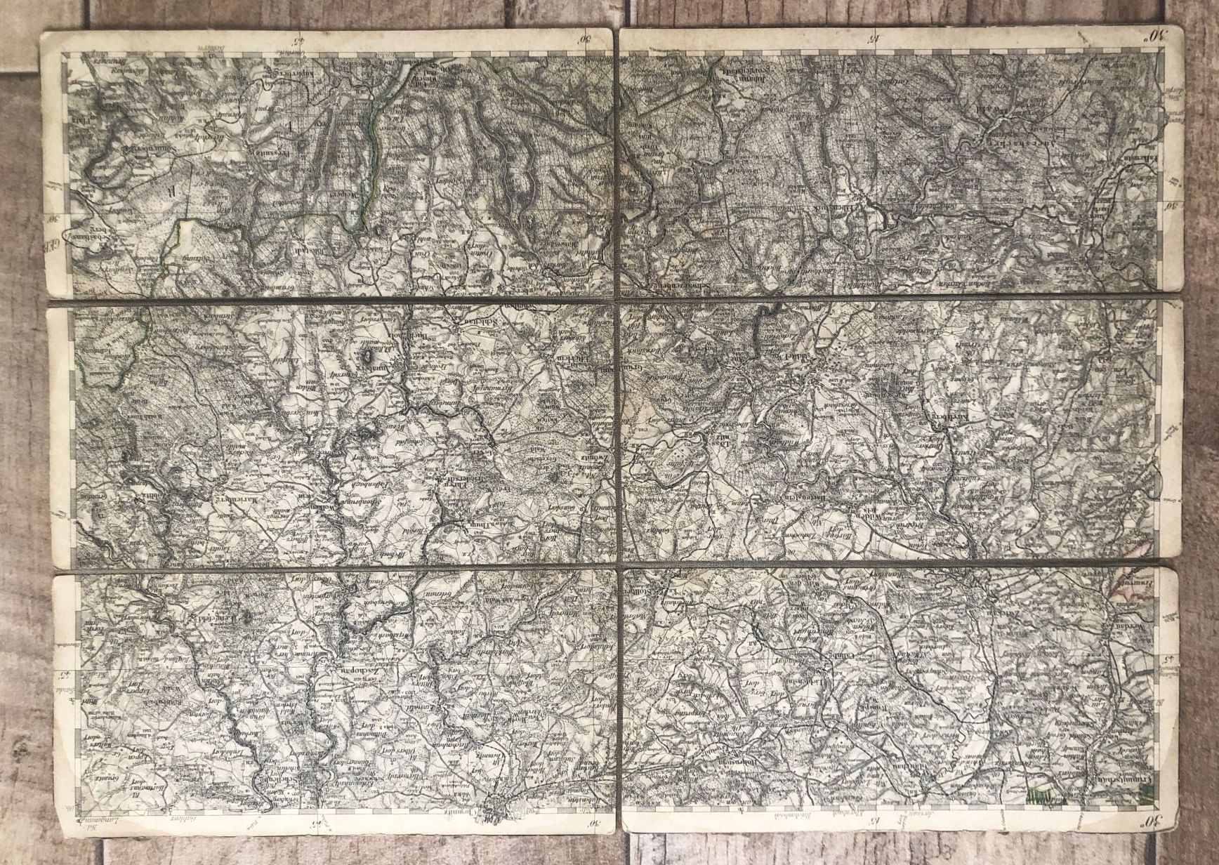 Alte Landkarte Annaberg Leinenlandkarte Sachsen | 17733