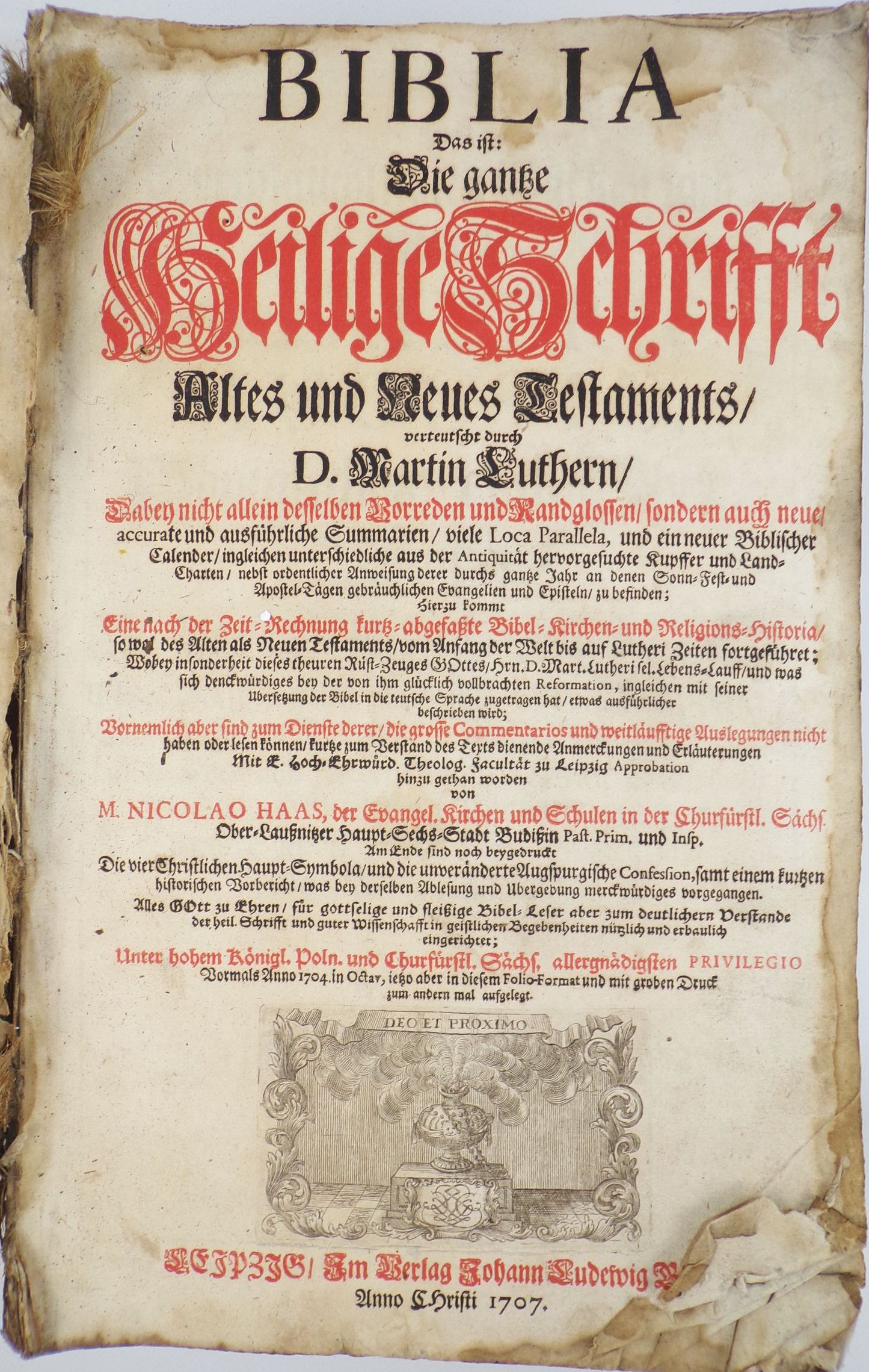Martin Luther Bibel 1707 Heilige Schrift Altes Neues Testament | 19147