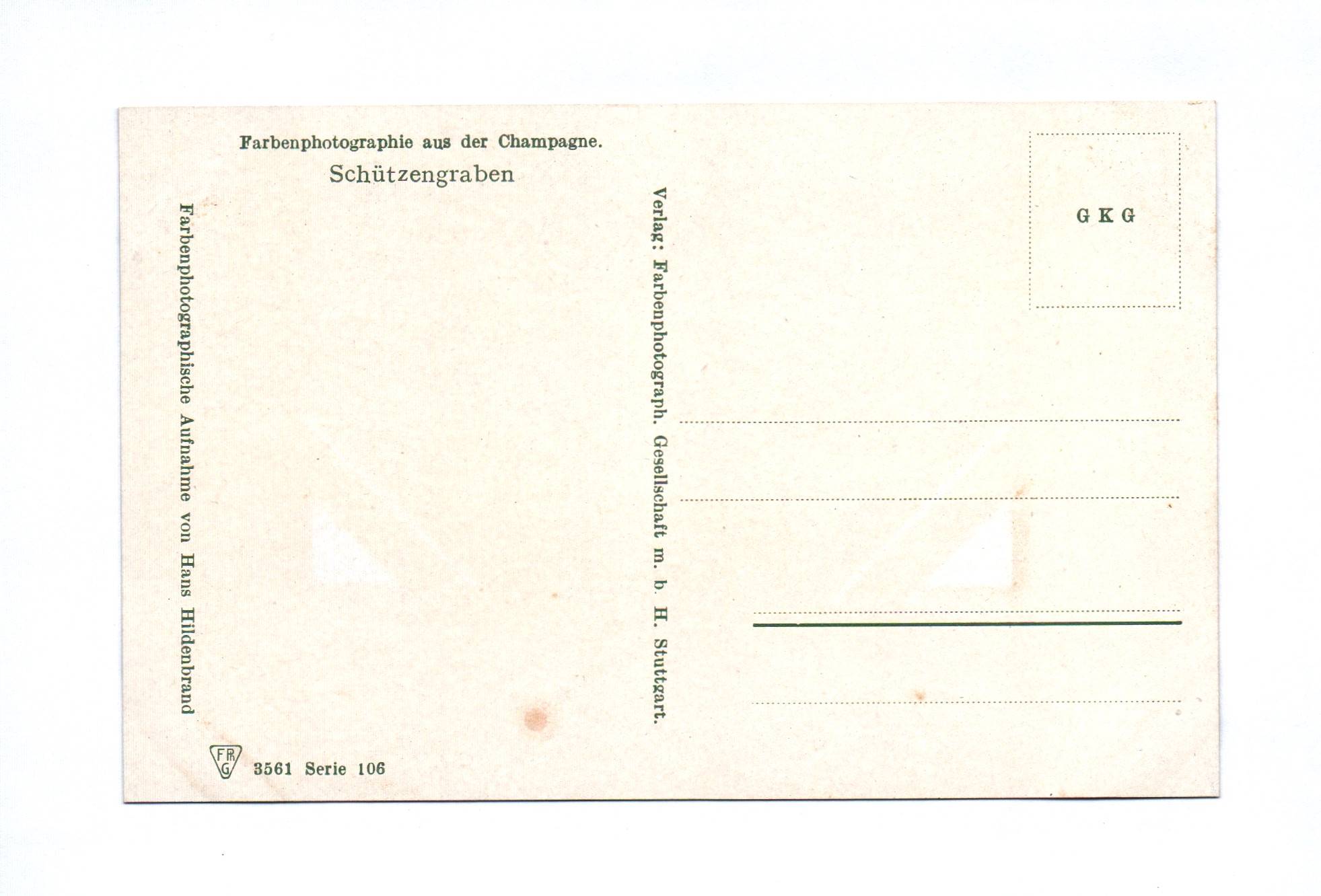 Ak Soldaten im Schützengraben 1 Wk Farbenphotographie aus der Champagne ...