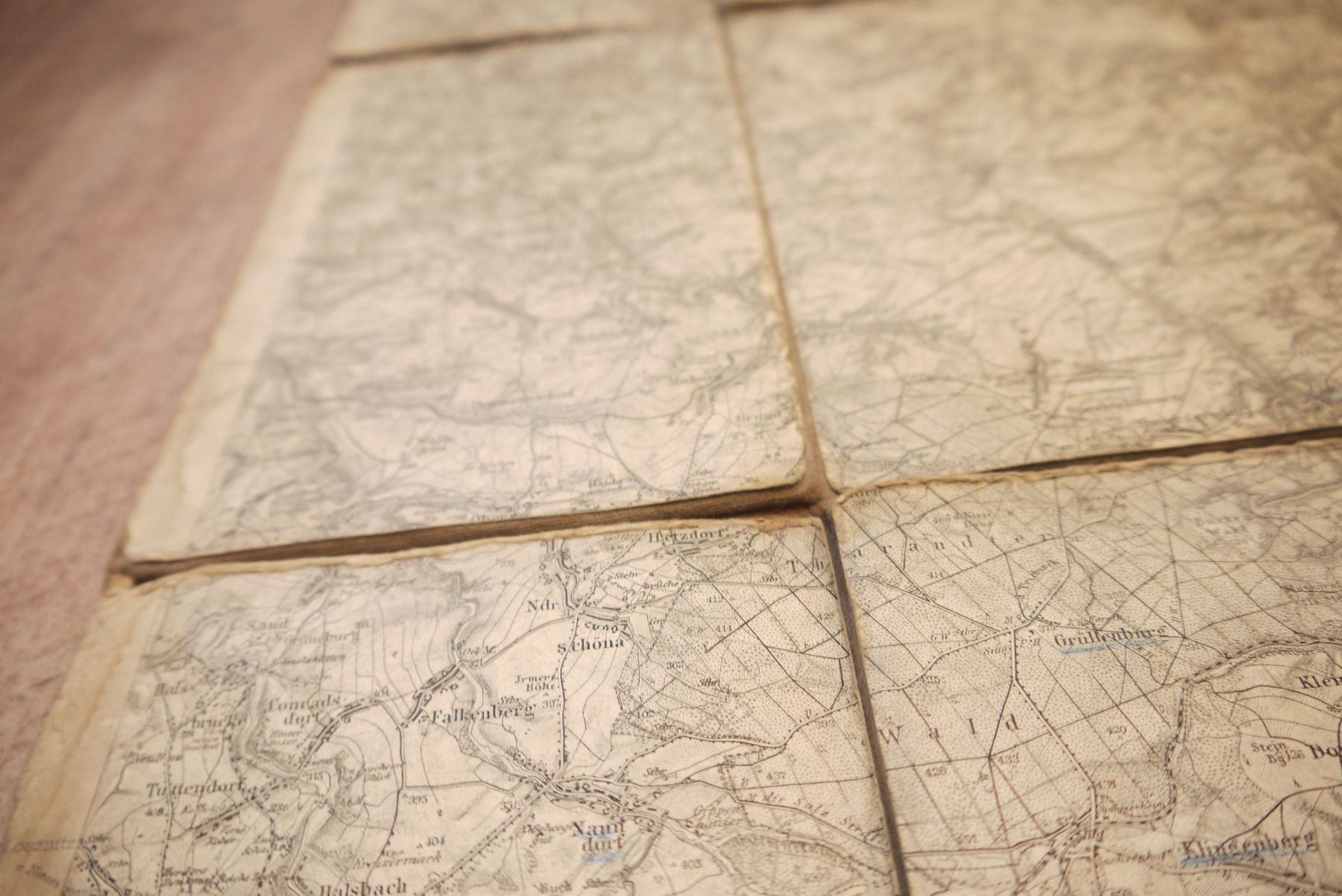 Leinenlandkarte Garnisionsumgebungskarte Dresden alte Landkarte | 18188