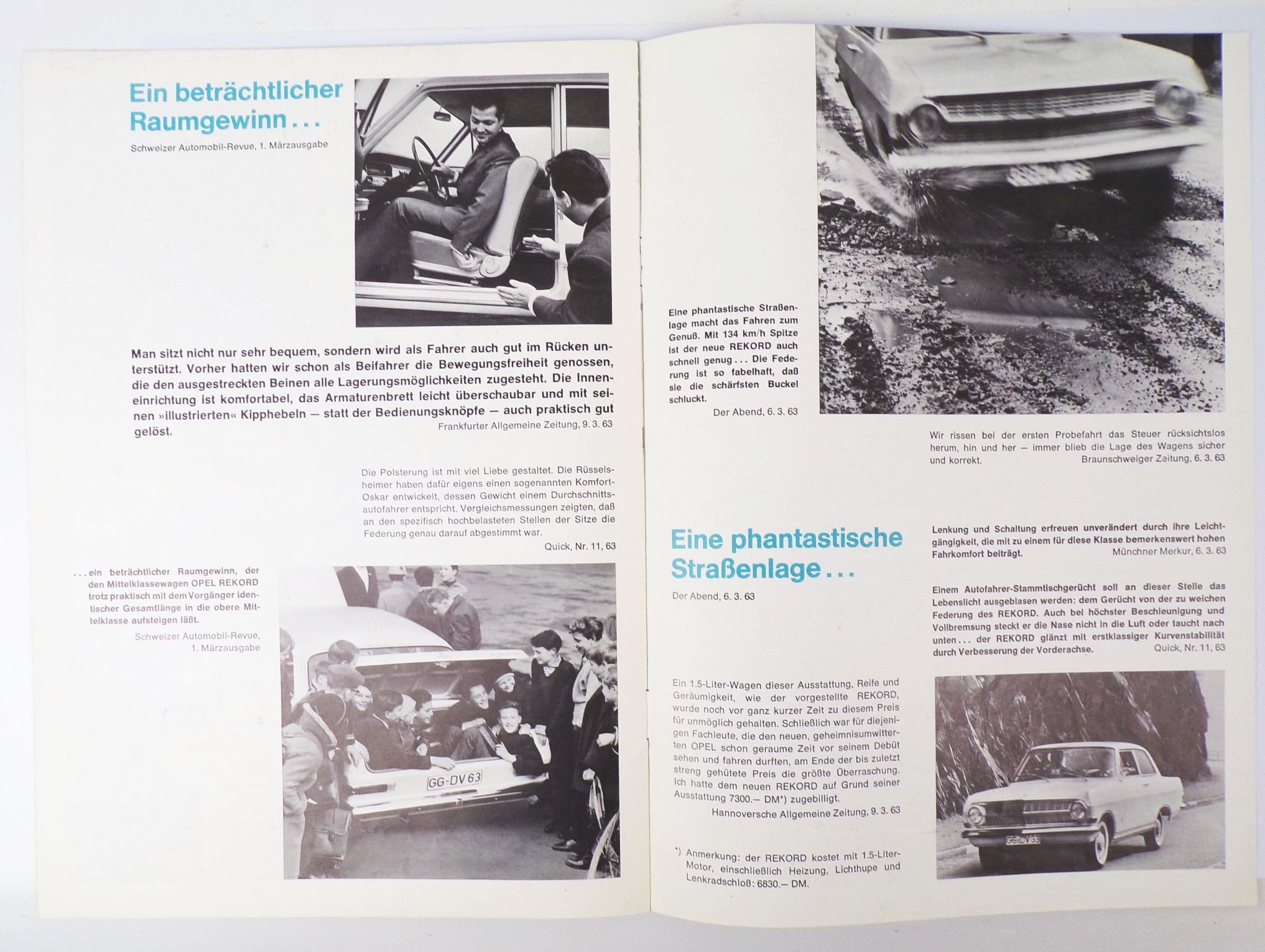 Altes Prospekt Opel Rekord Pkw Automobil um 1980 | 19612
