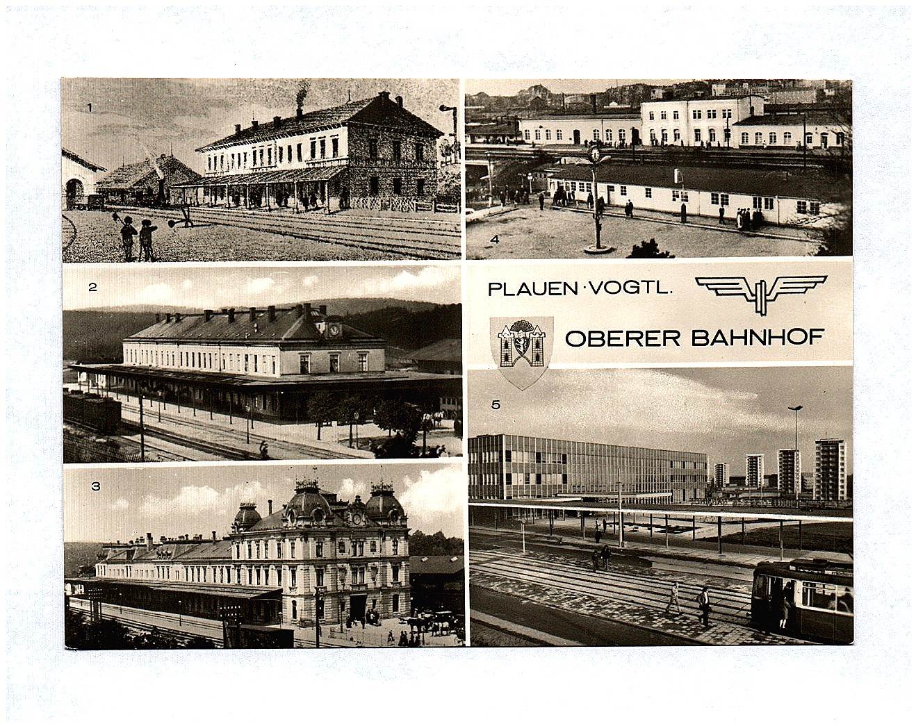 Ak Plauen Vogtland Oberer Bahnhof Empfangsgebäude Plauen DDR | Ak480