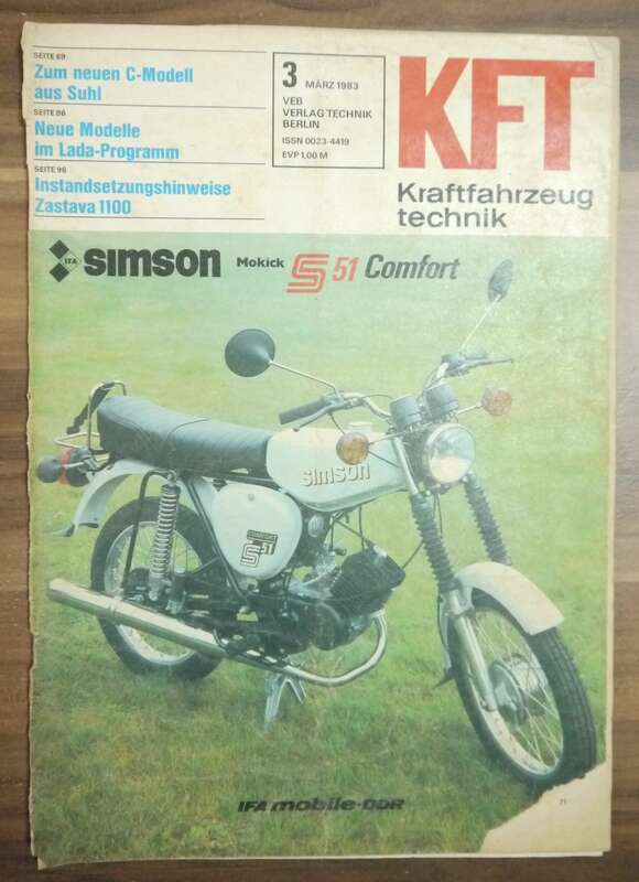 DDR KFT zum neuen C Modell aus Suhl März 1983 SimsonS51 Comfort | 1213618