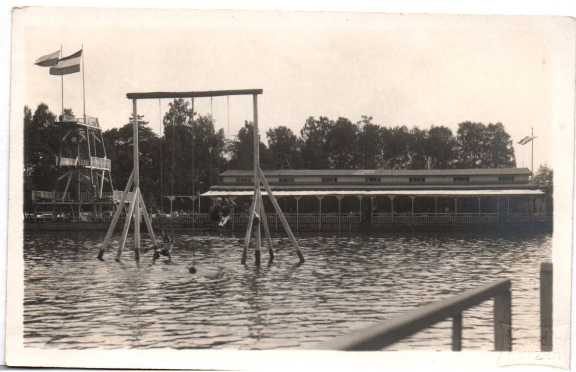 Foto Ak Wurzen Schwimmbad Fotograf Radig um 1930 | 5583