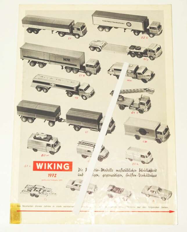 Prospekt Wiking 1972 Auto Modelle | 13595