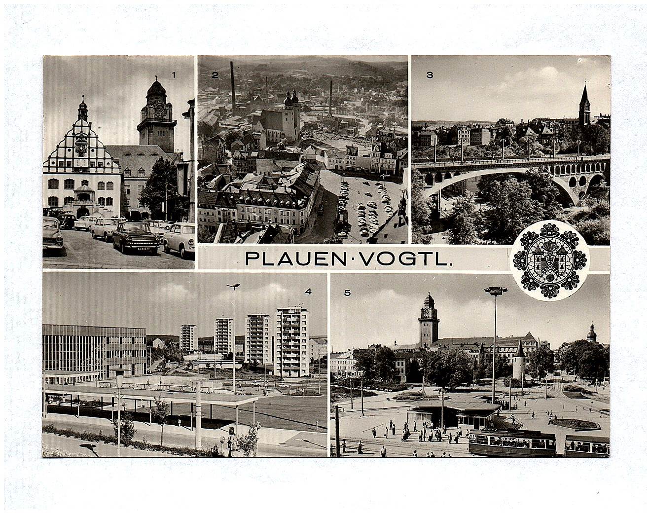 Ak Plauen Vogtland Sachsen Rathaus am Altmarkt Friedensbrücke DDR ...