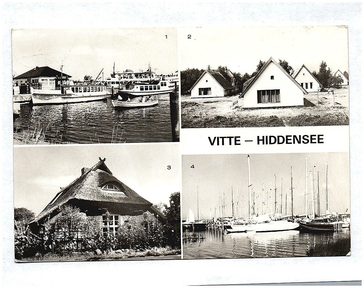 Ak Vitte Hiddensee Hafen Feriendorf der IFA Suhl Blaue Scheune ...