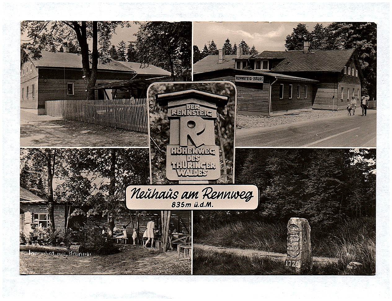 Ak Der Rennsteig Höhenweg des Thüringer Waldes Rennsteigbaude Foto DDR ...