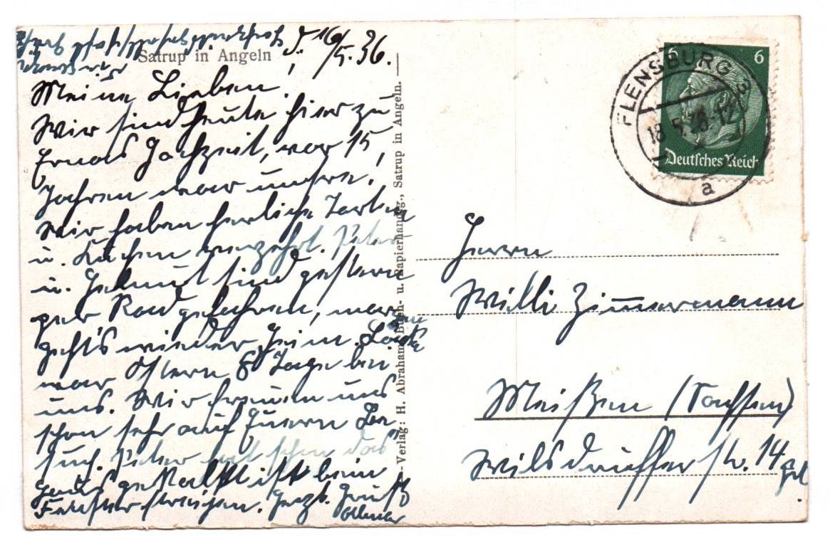 Ak Satrup in Angeln Dorfpartie 1938 Mittelangeln | 5306