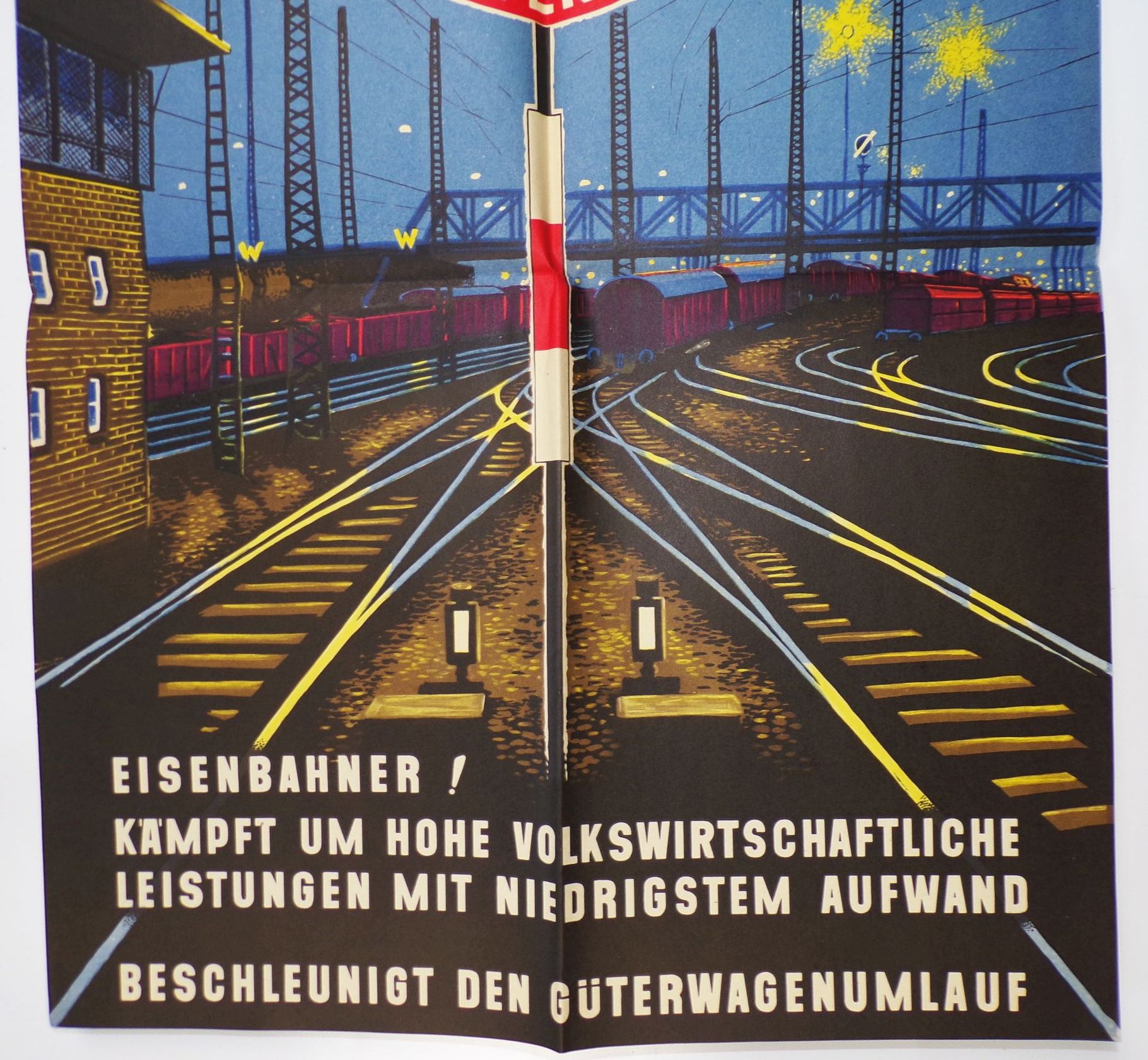 Plakat Reichsbahn Güterwagen Umlauf beschleunigen 1971 Eisenbahn DDR ...