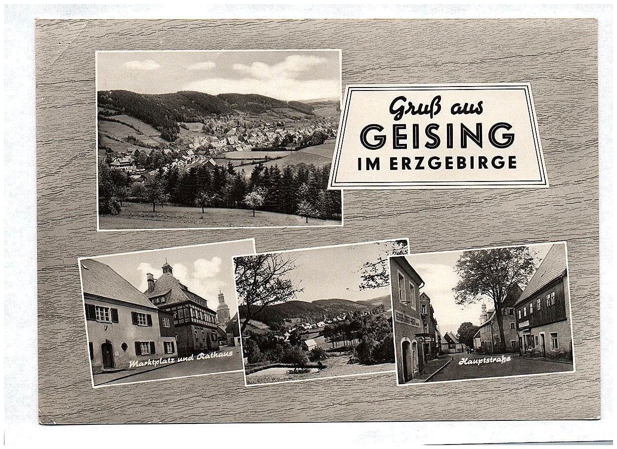Ak Gruß aus Geising im Erzgebirge Marktplatz Rathaus Hauptstraße DDR ...