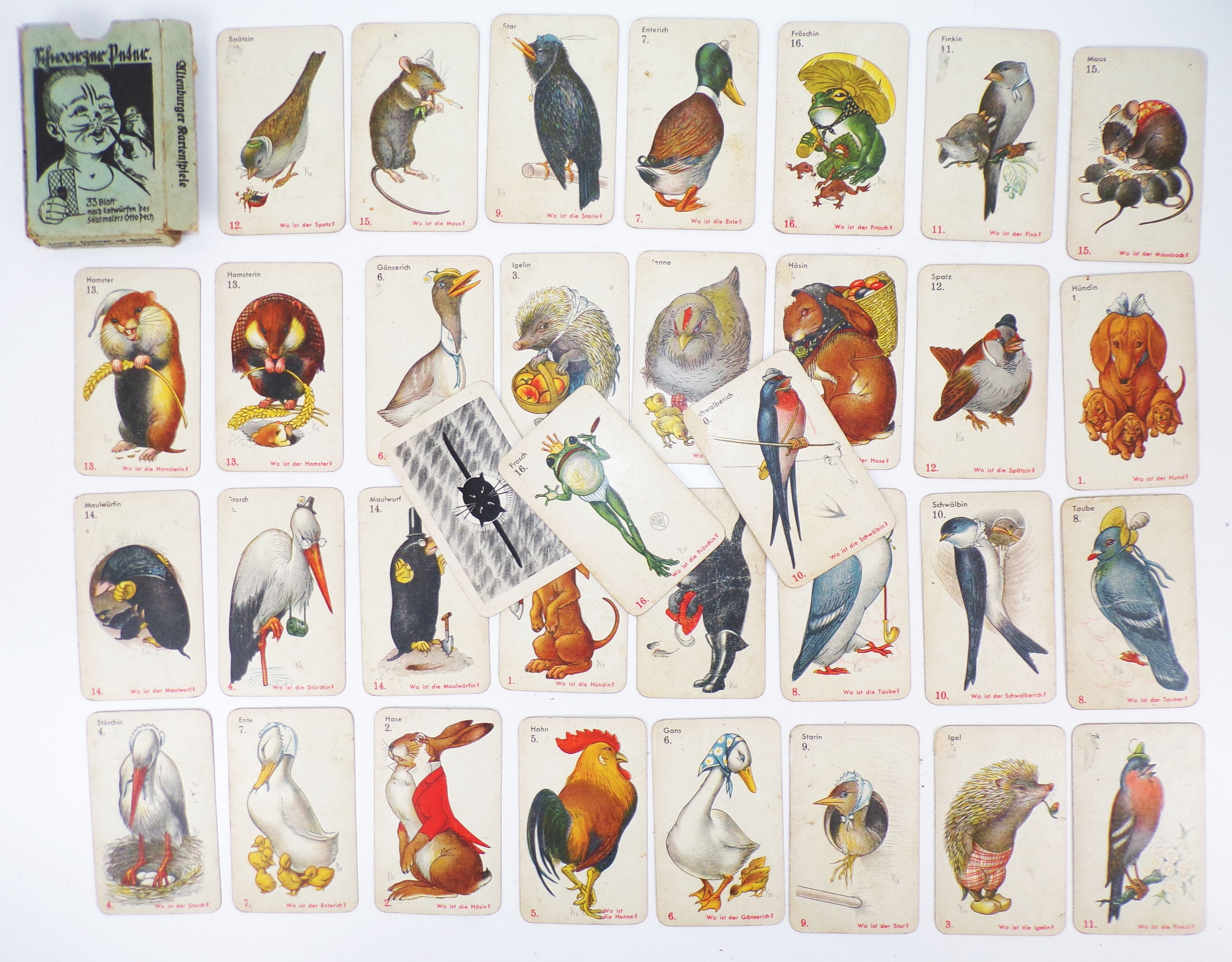 Altes Schwarzer Peter Kartenspiel Skatmaler Otto Pech | 20309