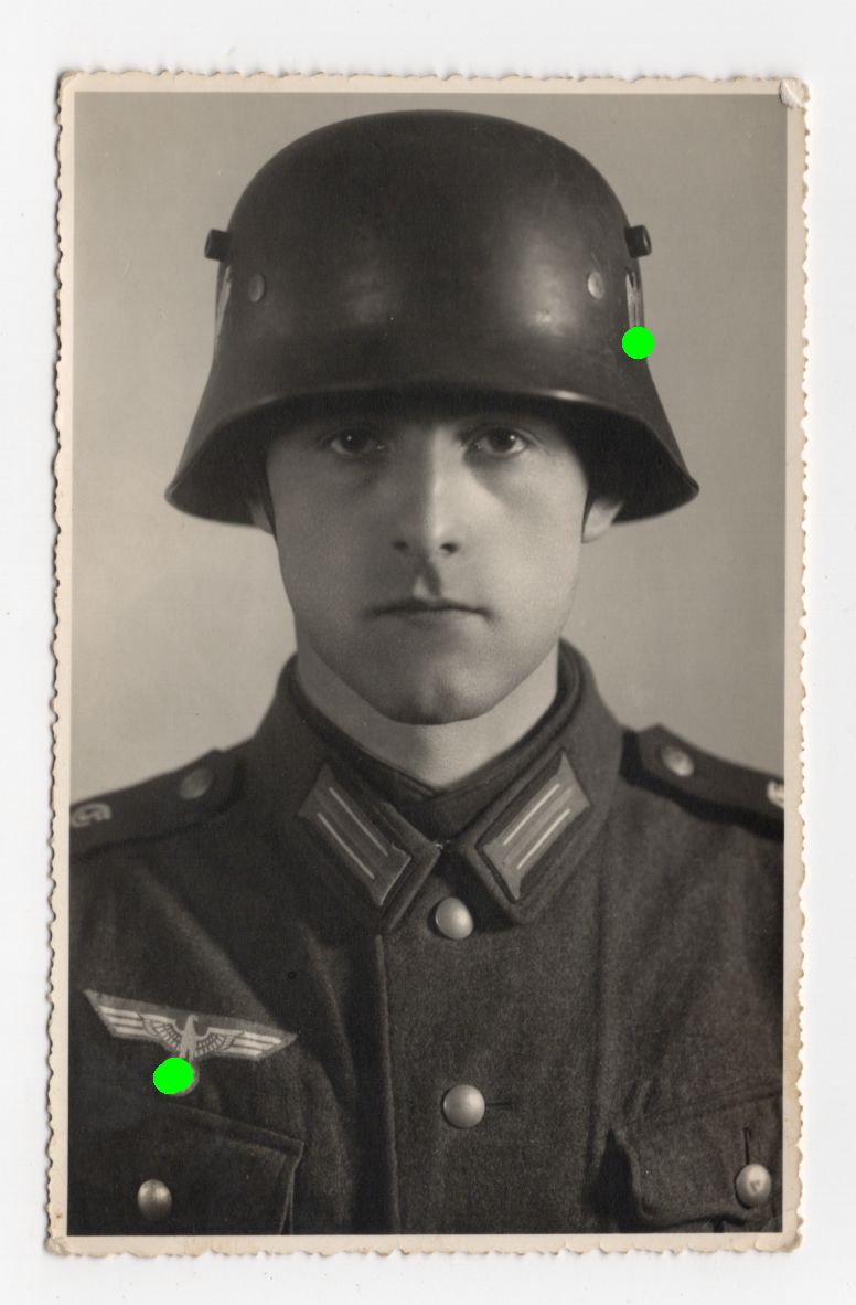 Foto Ak Soldat M16 Stahlhelm siehe Schulterstück Freiberg 1936 frühe ...