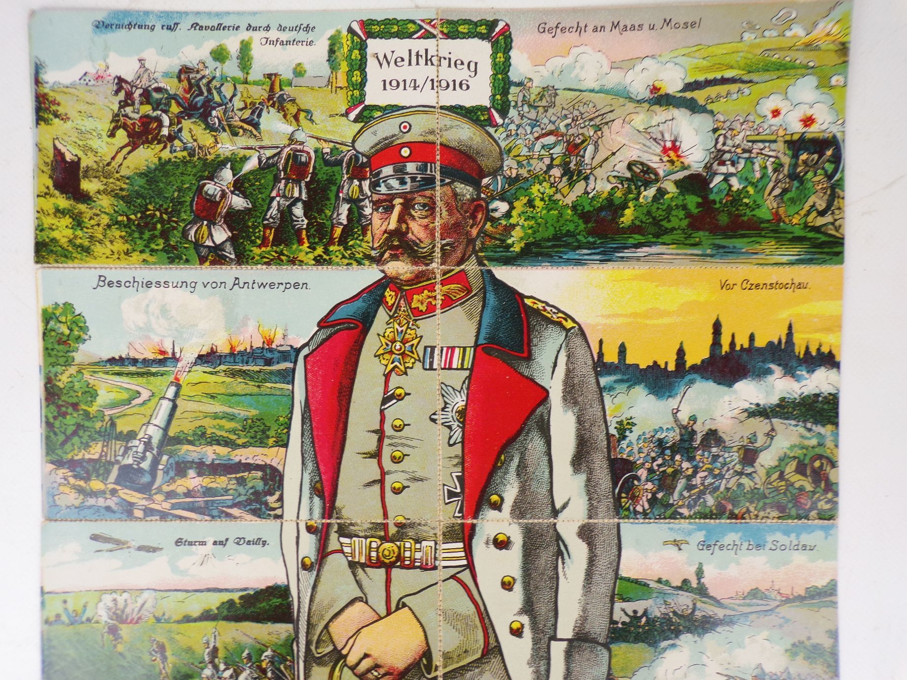 Ansichtskarten Puzzle Weltkrieg 1914 bis 1916 Hindenburg 1 Wk WWI | 26564