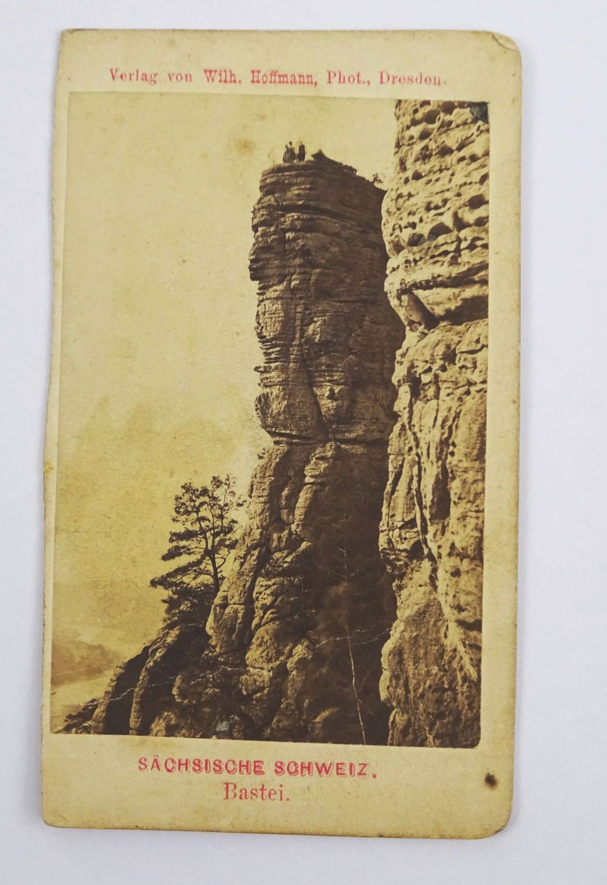 CdV Foto Sächsische Schweiz Bastei Wilhelm Hoffmann Dresden um 1870 | 5626