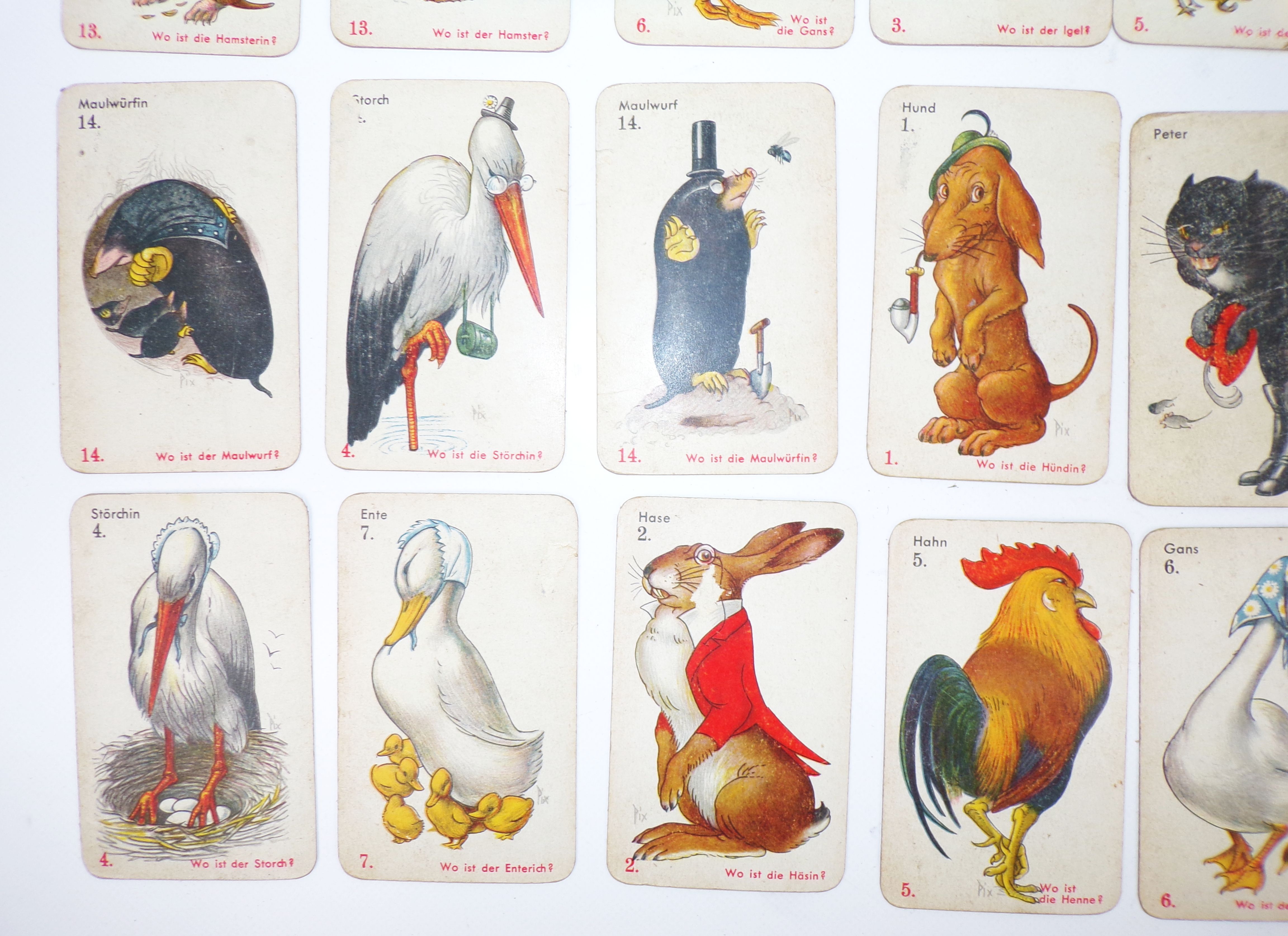 Altes Schwarzer Peter Kartenspiel Skatmaler Otto Pech | 20309