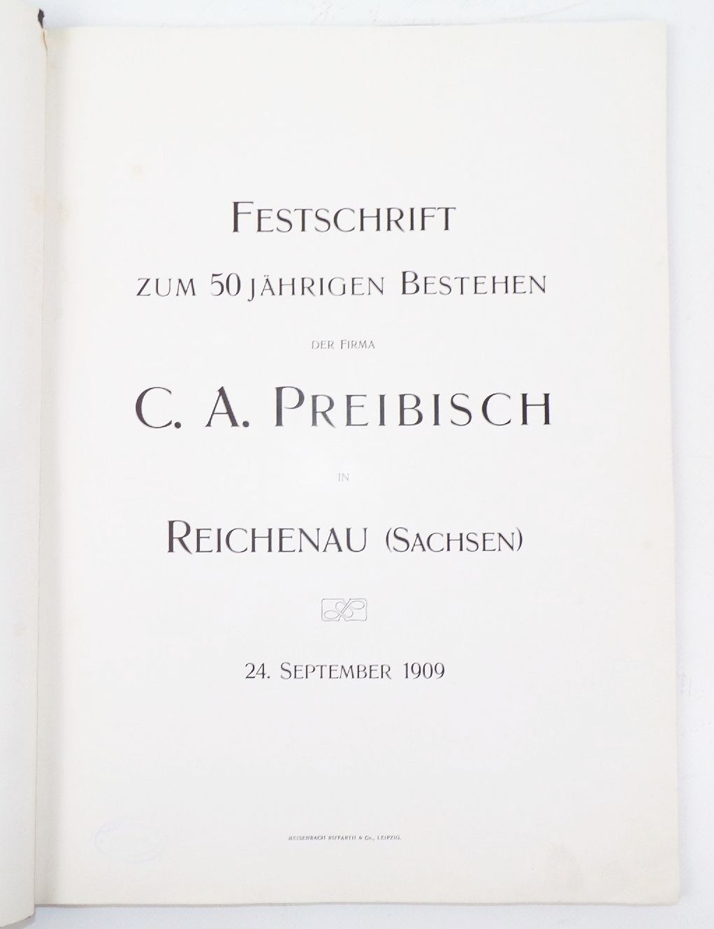 Festschrift 50 Jahre Preibisch Reichenau Sachsen 1909 | 21167
