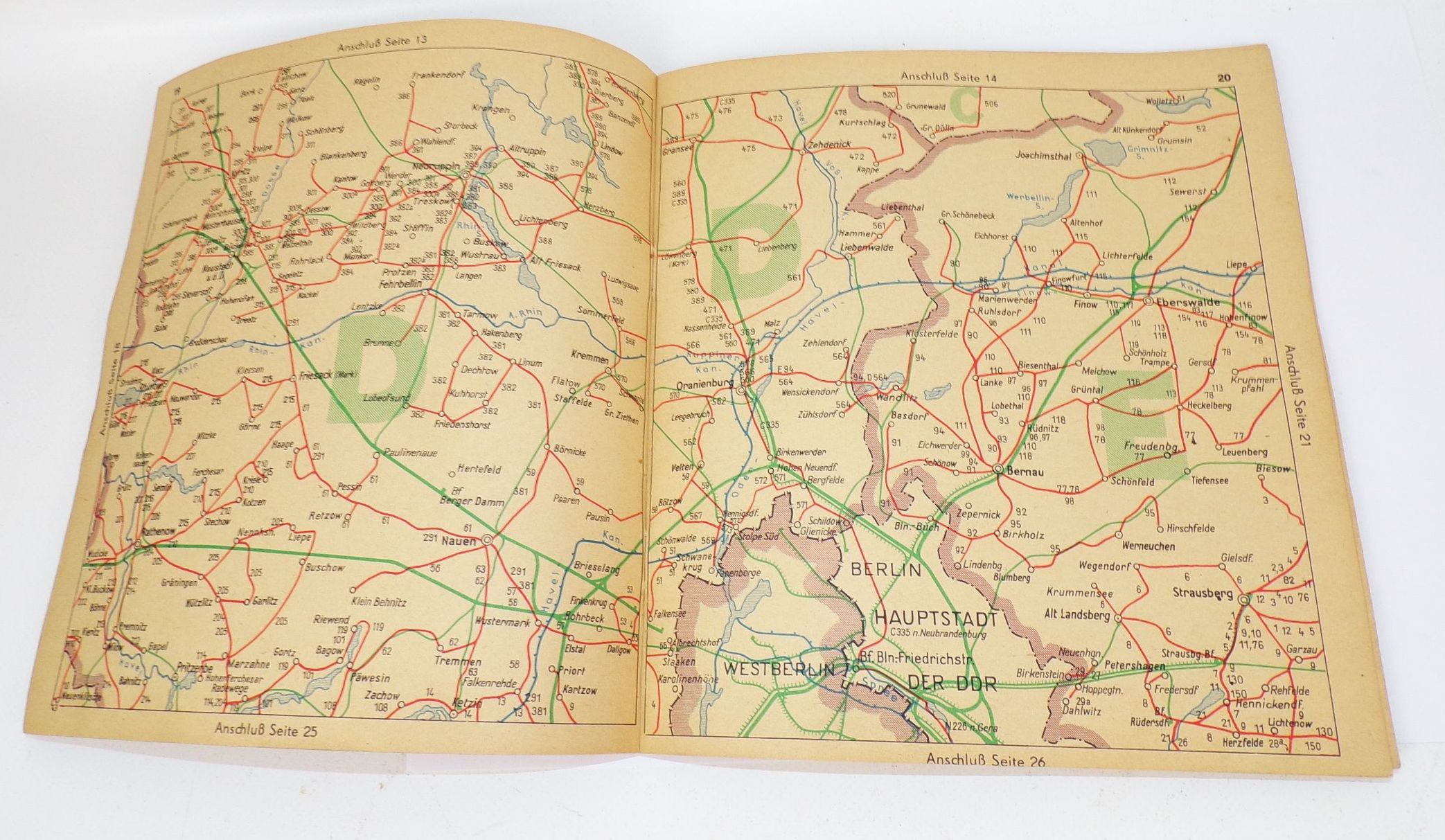 Übersichtskarte zur den Fahrplan des Kraft Omnisbus Verkehr DDR 1964 ...