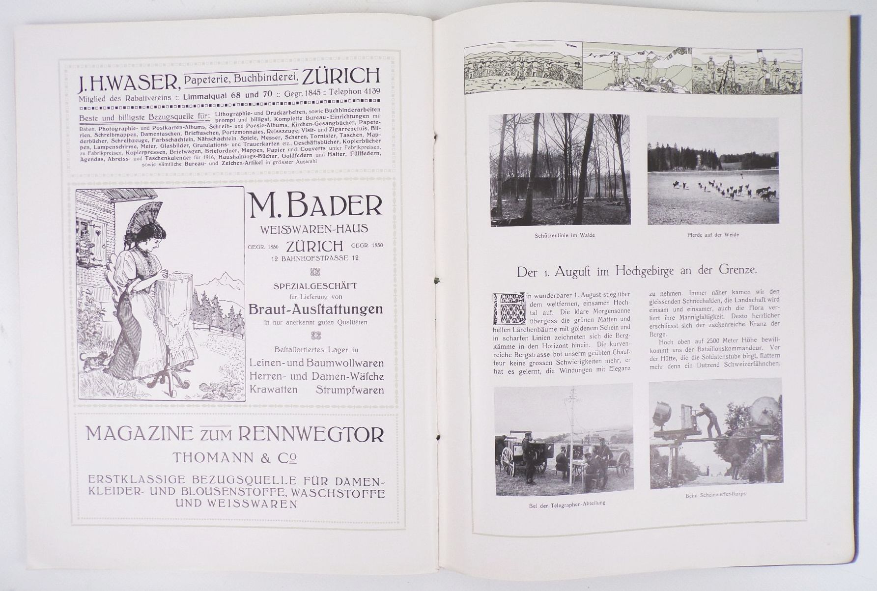 Schreibmappe 1916 Jean Frey Zürich Buchdruckerei Reklame | 25150
