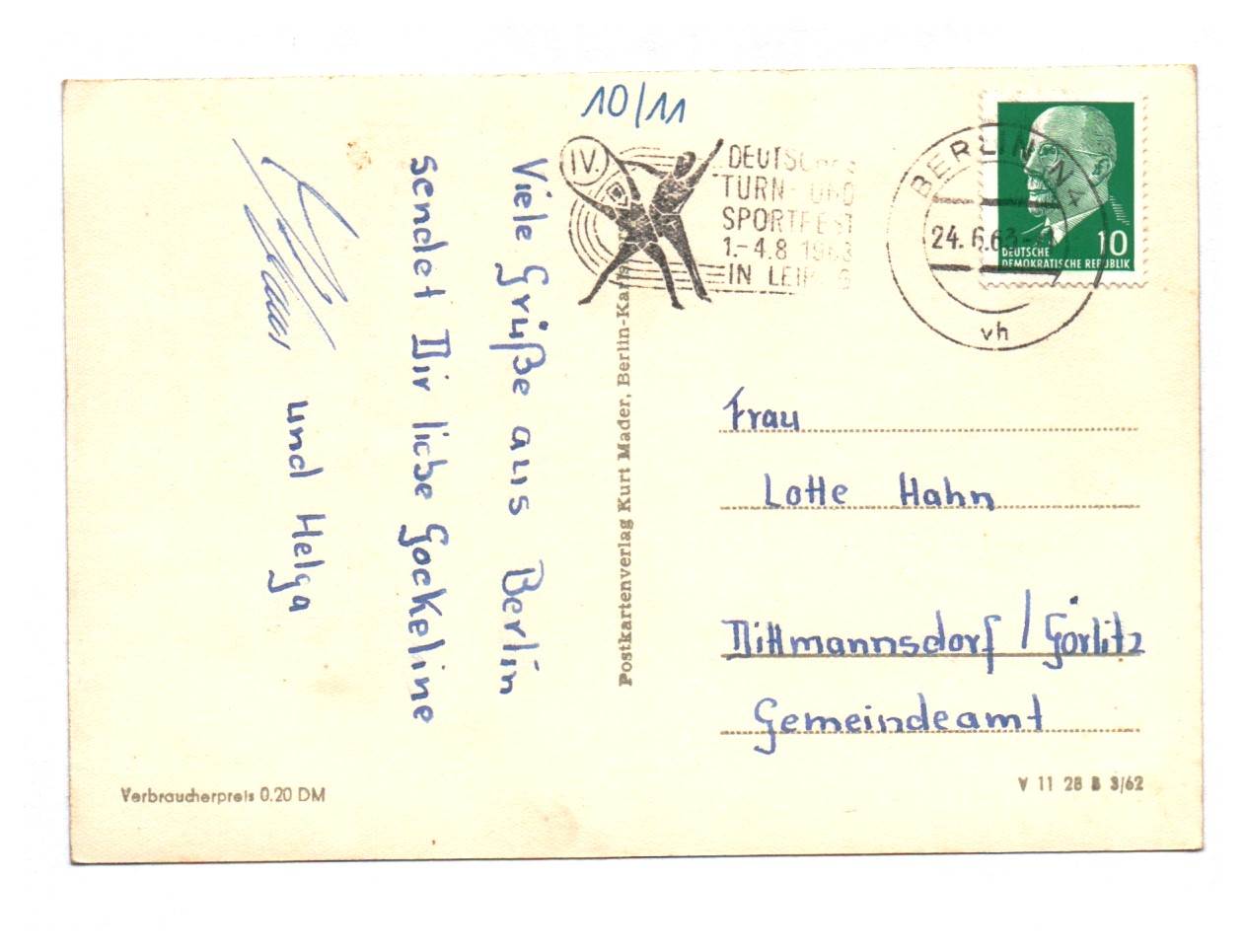 Ak Berlin Duetsche Staatsoper bei Nacht DDR 1963 | Ak210