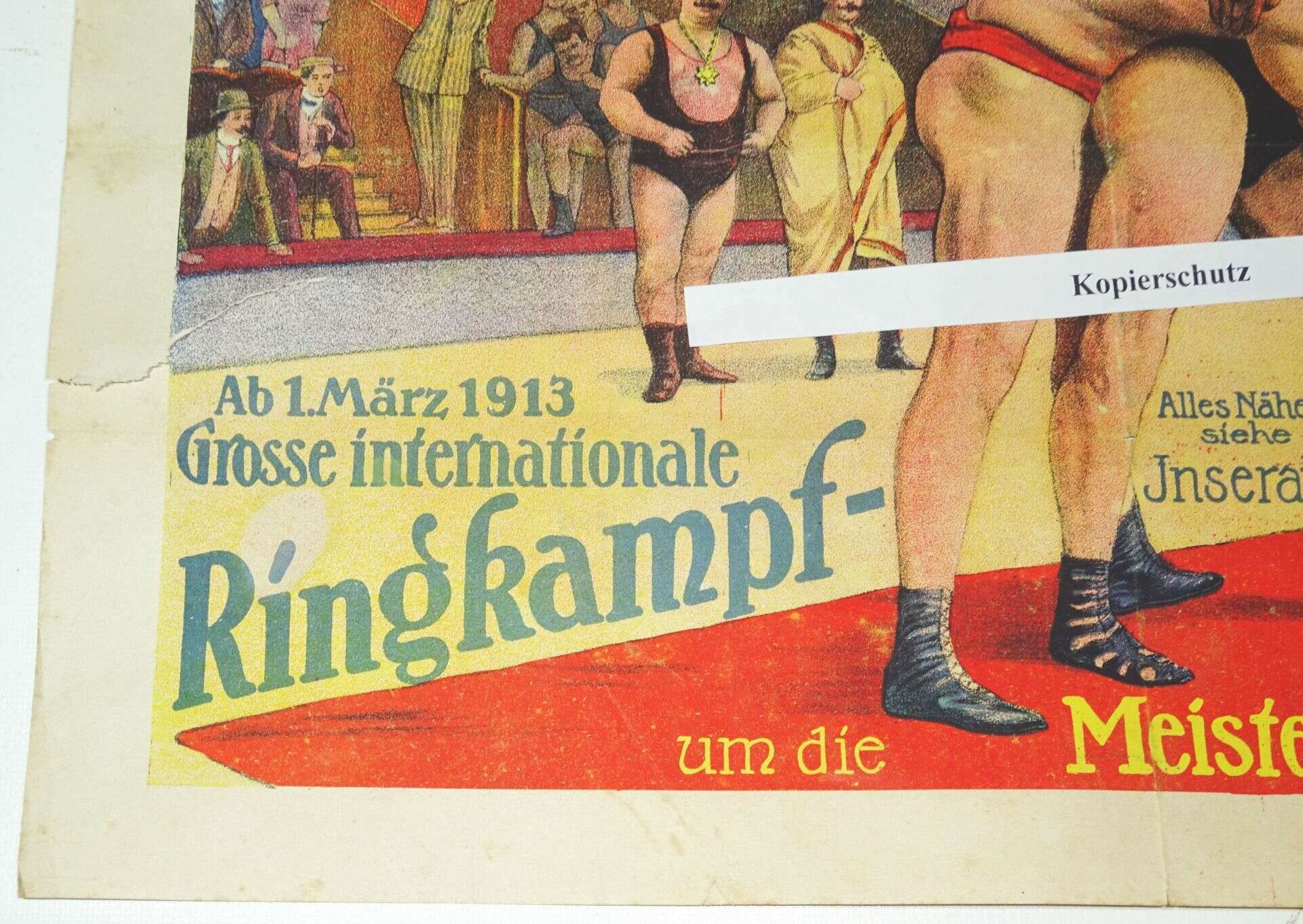 Plakat Sarrasani Ringkampf Konkurrenz Ringer 1913 Original Litho Zirkus ...