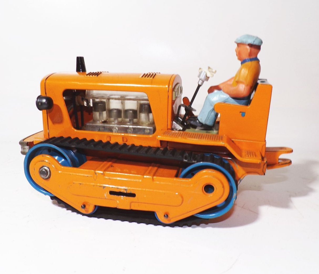 MSB Raupe Raupenschlepper mit Fahrer Orange DDR Spielzeug | 14670