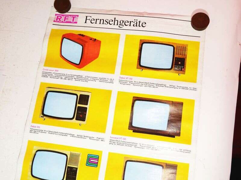 RFT Plakat 1978 Fernseher Fernsehgeräte DDR Chromat Luxomat TV | 11683