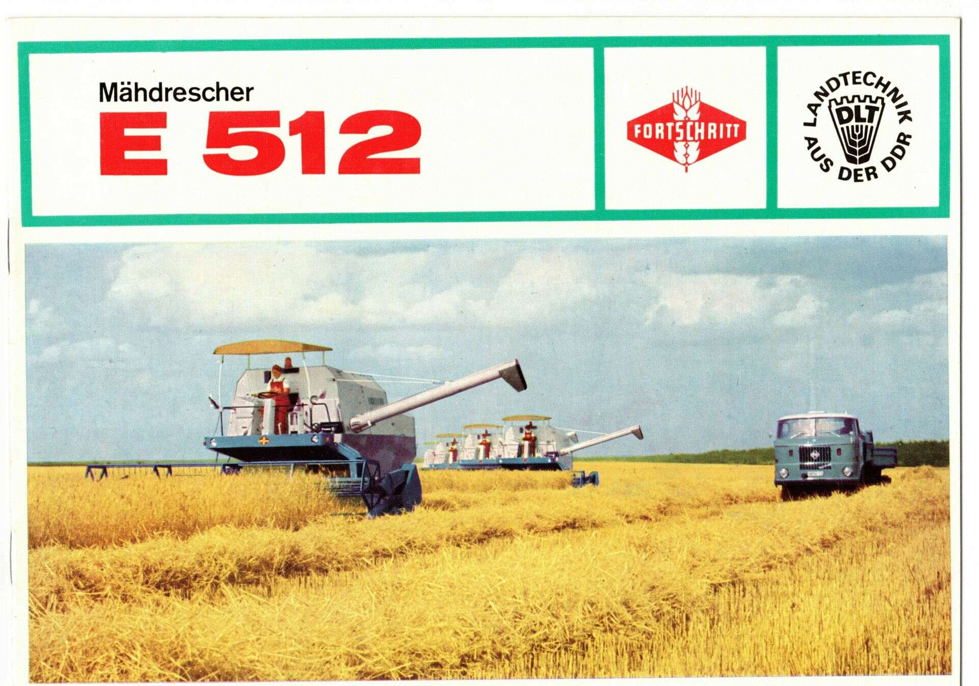 VEB Fortschritt Neustadt Mähdrescher E512 1970 DDR Landtechnik H3 | 10176